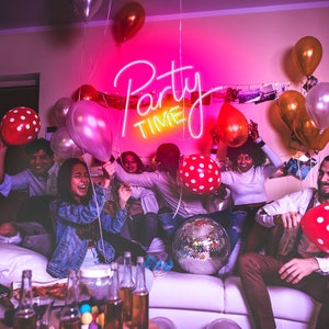 Party Time Neon Sign | Custom LED Neon Sign | Party and Event Decor ...