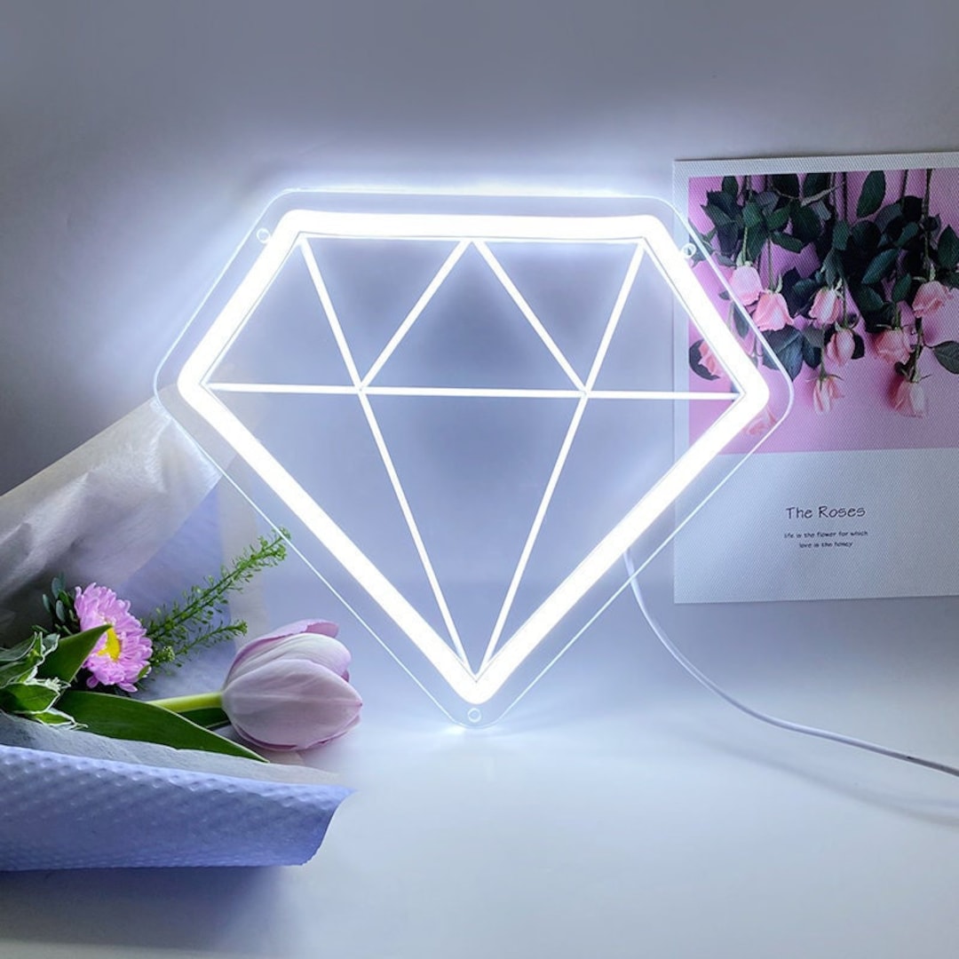 Little Diamond Neon Sign | USB Powered Neon Sign | LED Neon Bedroom ...