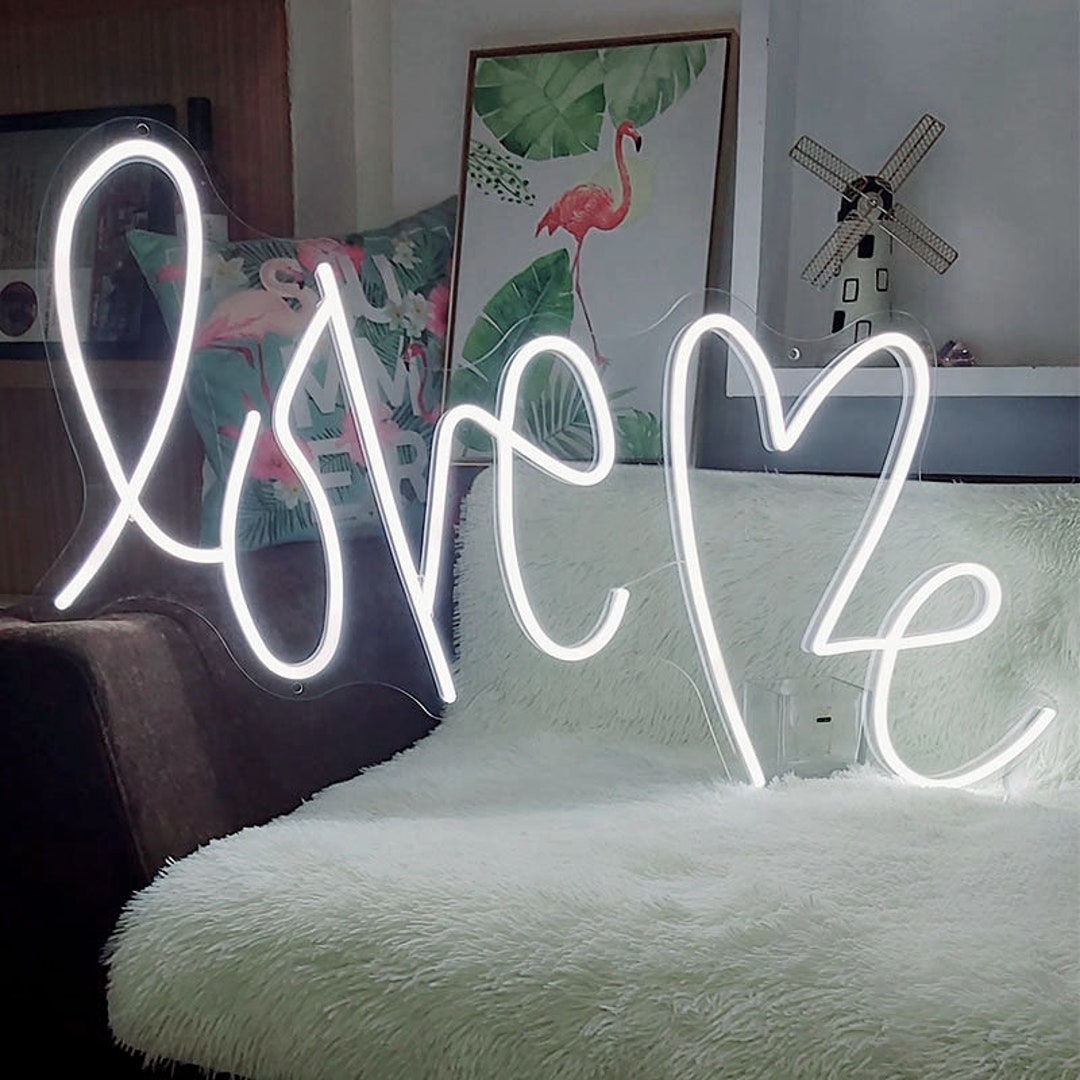 Love Me Neon Sign Custom LED Neon Sign Love Heart Neon Home Decor ...