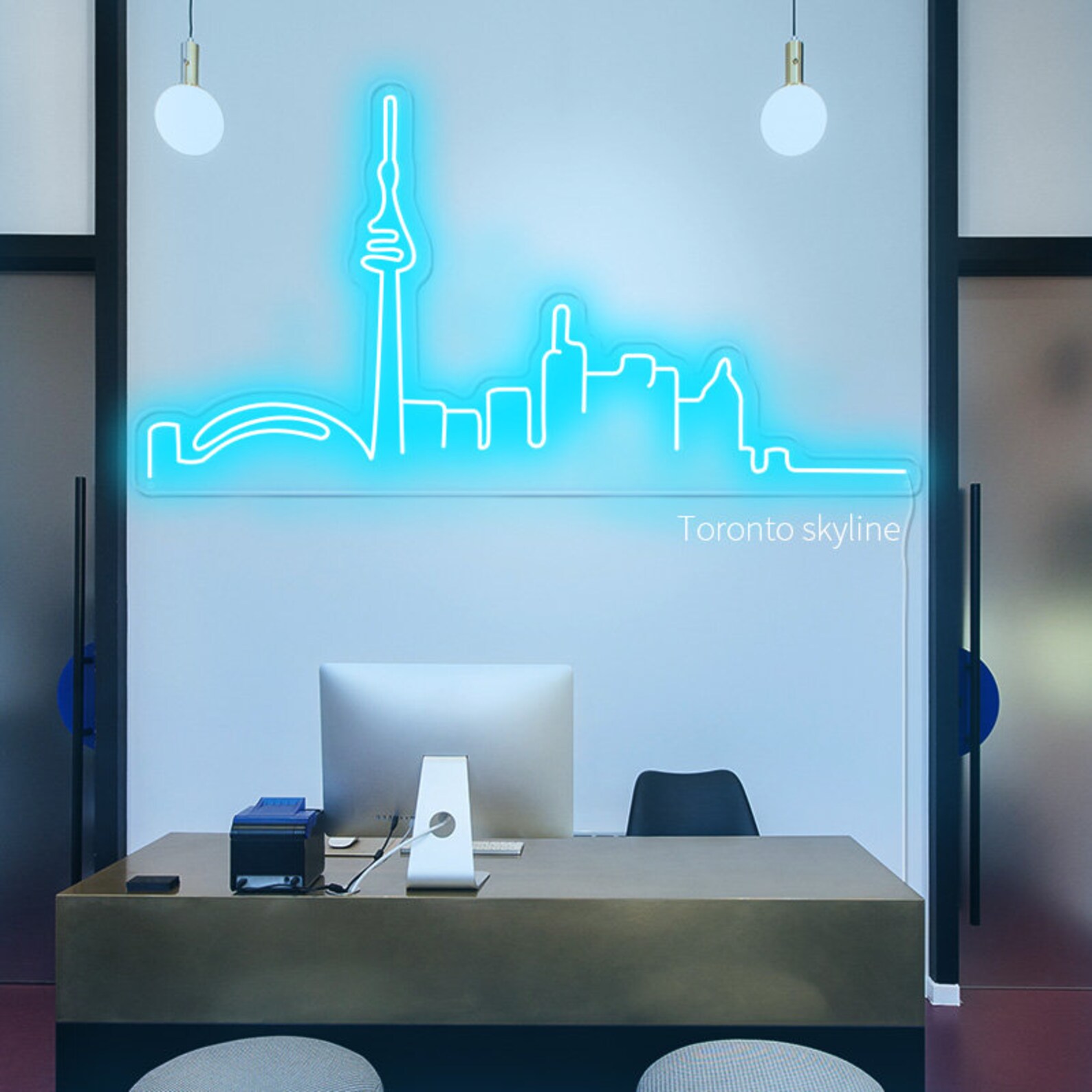 Chicago Skyline Neon Sign Custom Skyline Boston Skyline - Etsy