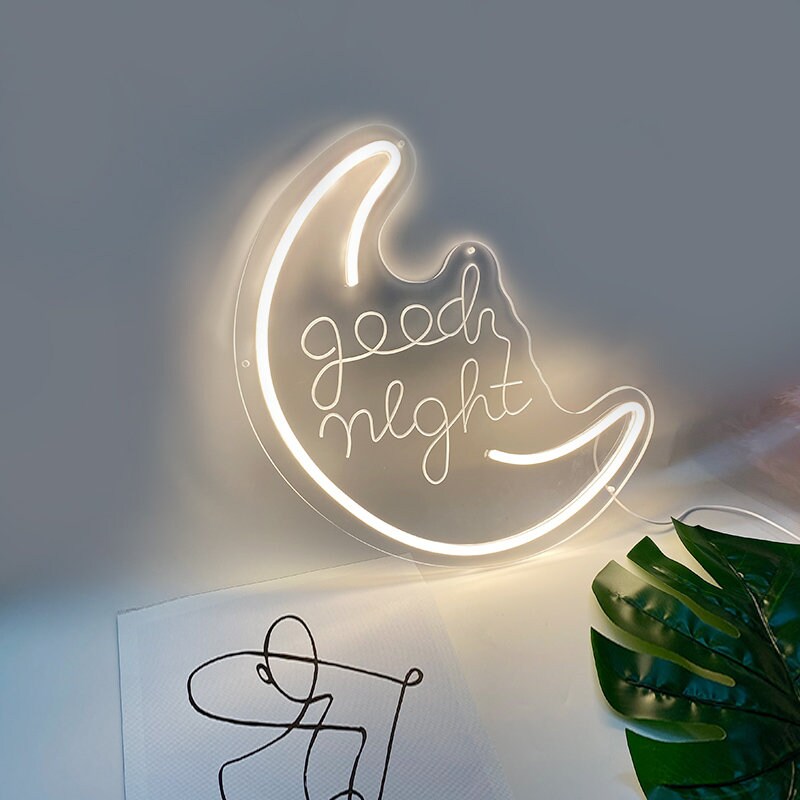 Good Night Neon Sign Moon neon light Room Decor Neon Sign | Etsy