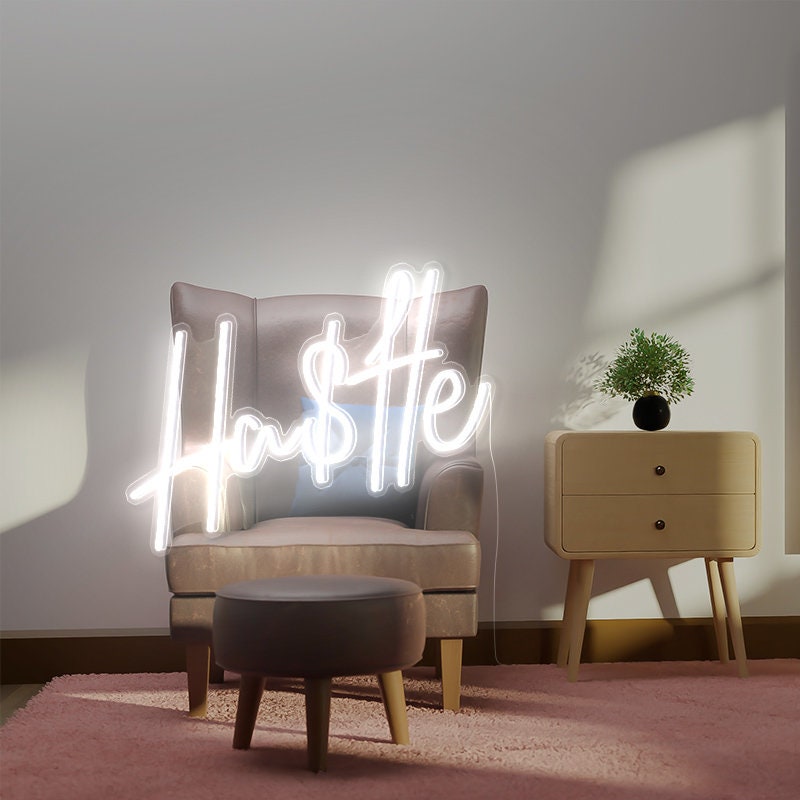 Hustle Neon Sign Custom Neon Wall Signs Neon Light on Wall | Etsy