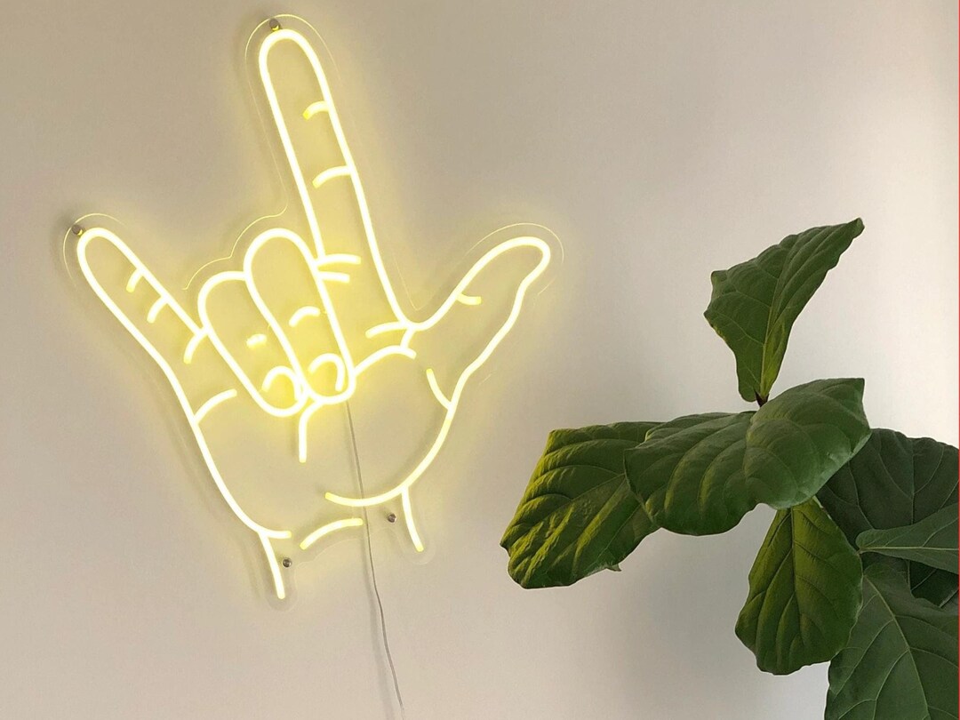 I Love You Sign Neon Light | ASL Love Neon Sign | Custom LED Neon Art ...