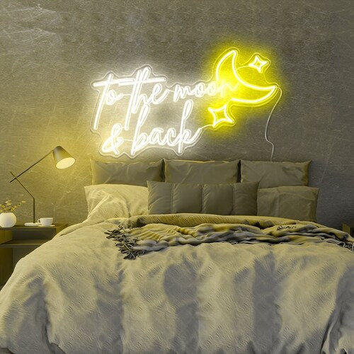 TO THE Moon & Back Neon Sign Wedding Decor Personlized - Etsy