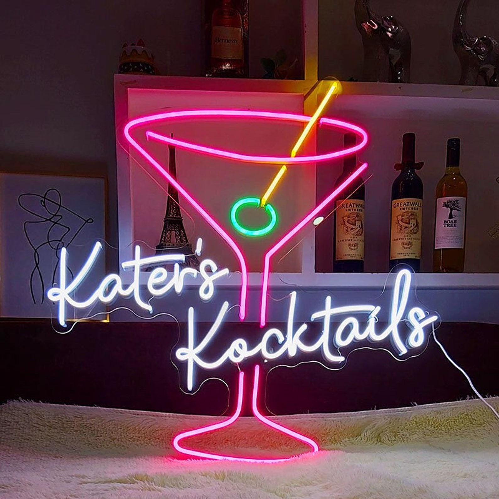 Custom Home Bar Sign Bar Neon Lights Bar Name Sign Etsy