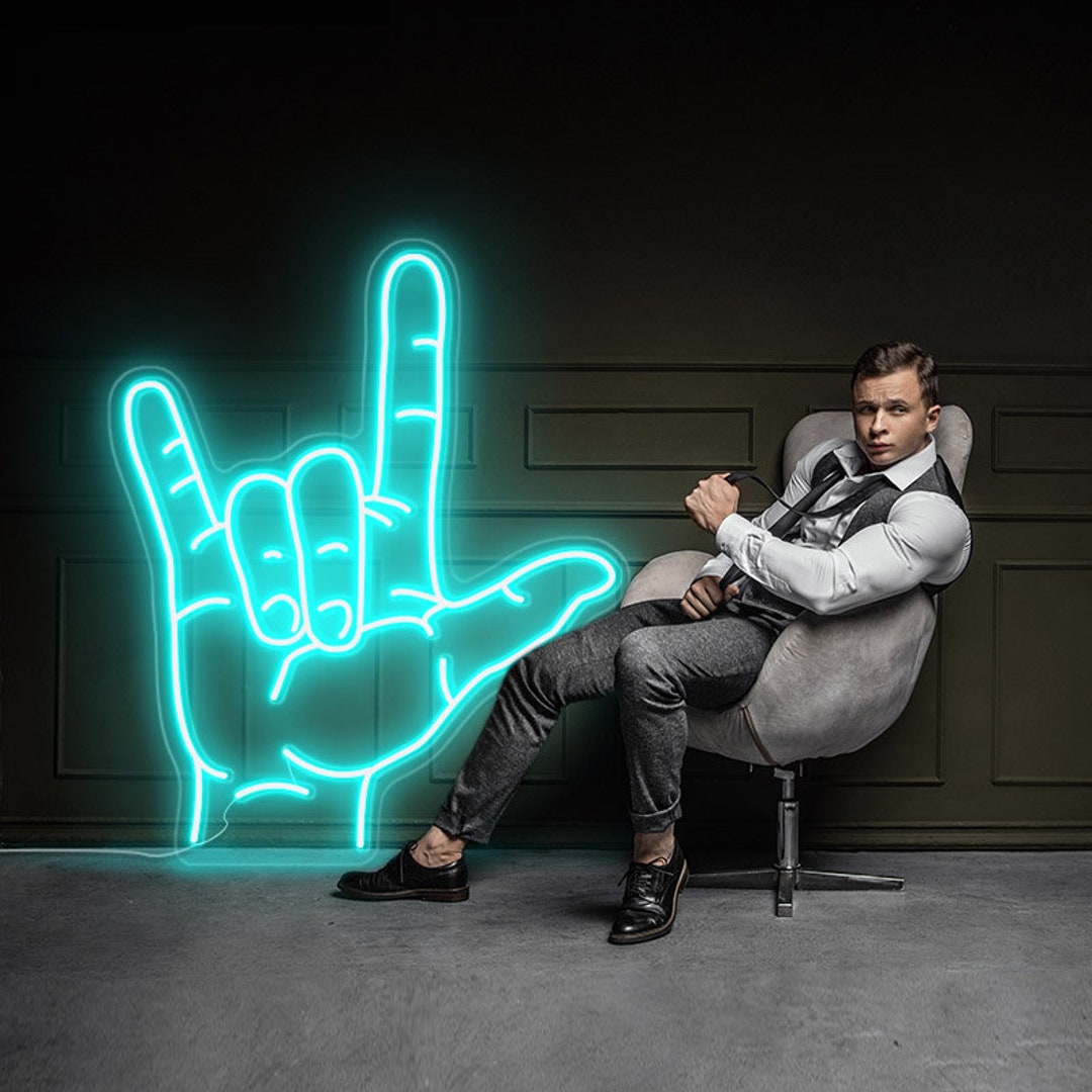 Love You Sign Hand Neon Sign Romantic Neon Sign Sign - Etsy