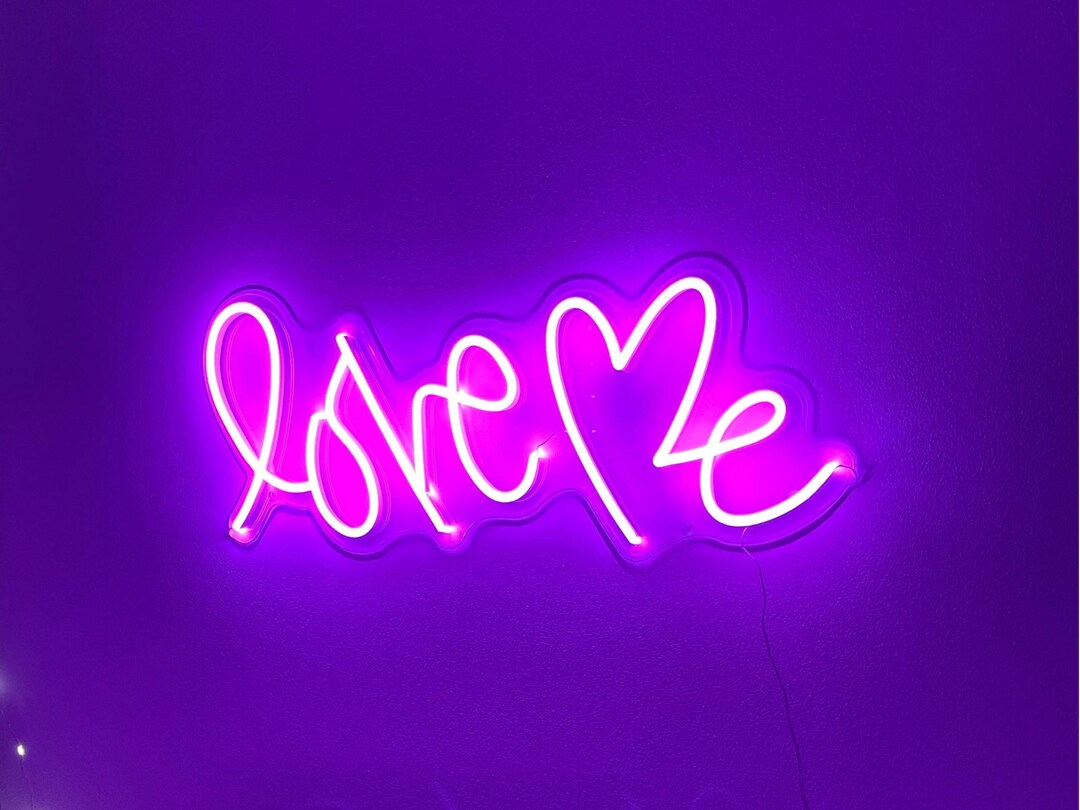 Love Me Neon Sign | Custom LED Neon Sign | Love Heart Neon Home Decor ...