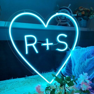 Custom Heart Neon Sign | Personalized Love Heart Neon Light | Custom ...