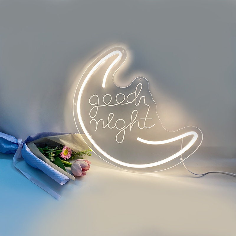 Good Night Neon Sign Moon neon light Room Decor Neon Sign | Etsy