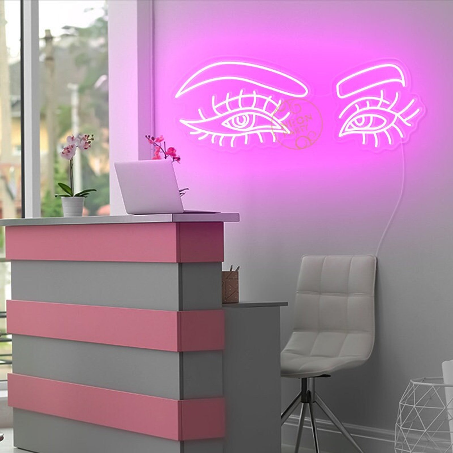 Eyelashes LED Neon Sign | LED Neon Beauty Salon Decor | Custom Neon ...