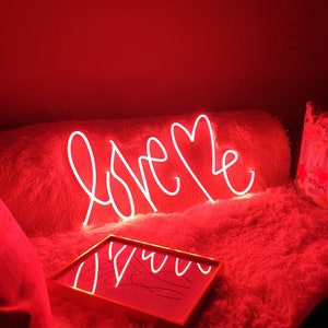 Love Me Neon Sign | Custom LED Neon Sign | Love Heart Neon Home Decor ...