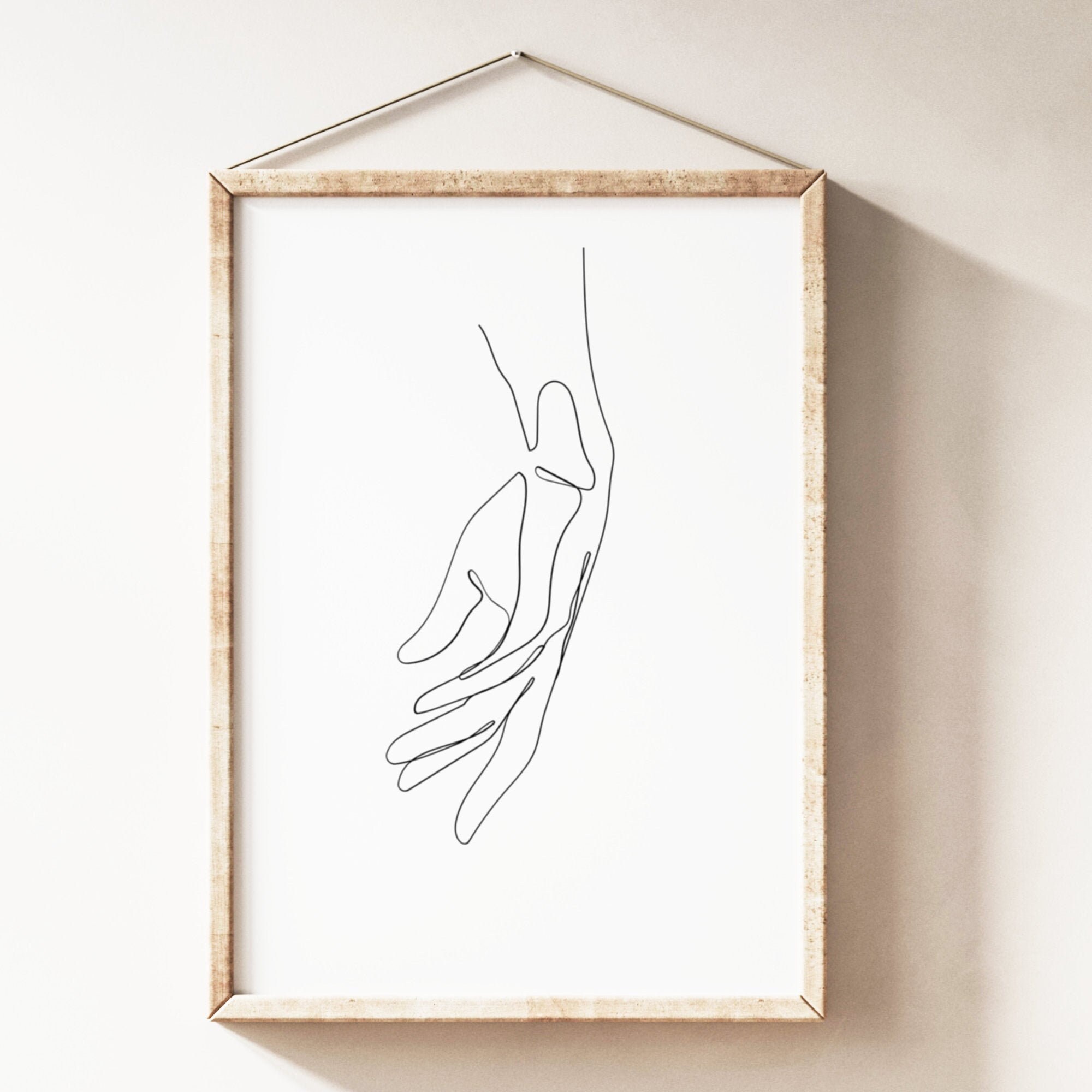 Hand Line Drawing Wall Art Print Printable | Etsy