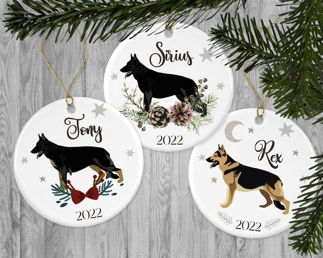 Custom German Shepherd Christmas Ornaments, Personalized GSD Christmas ...