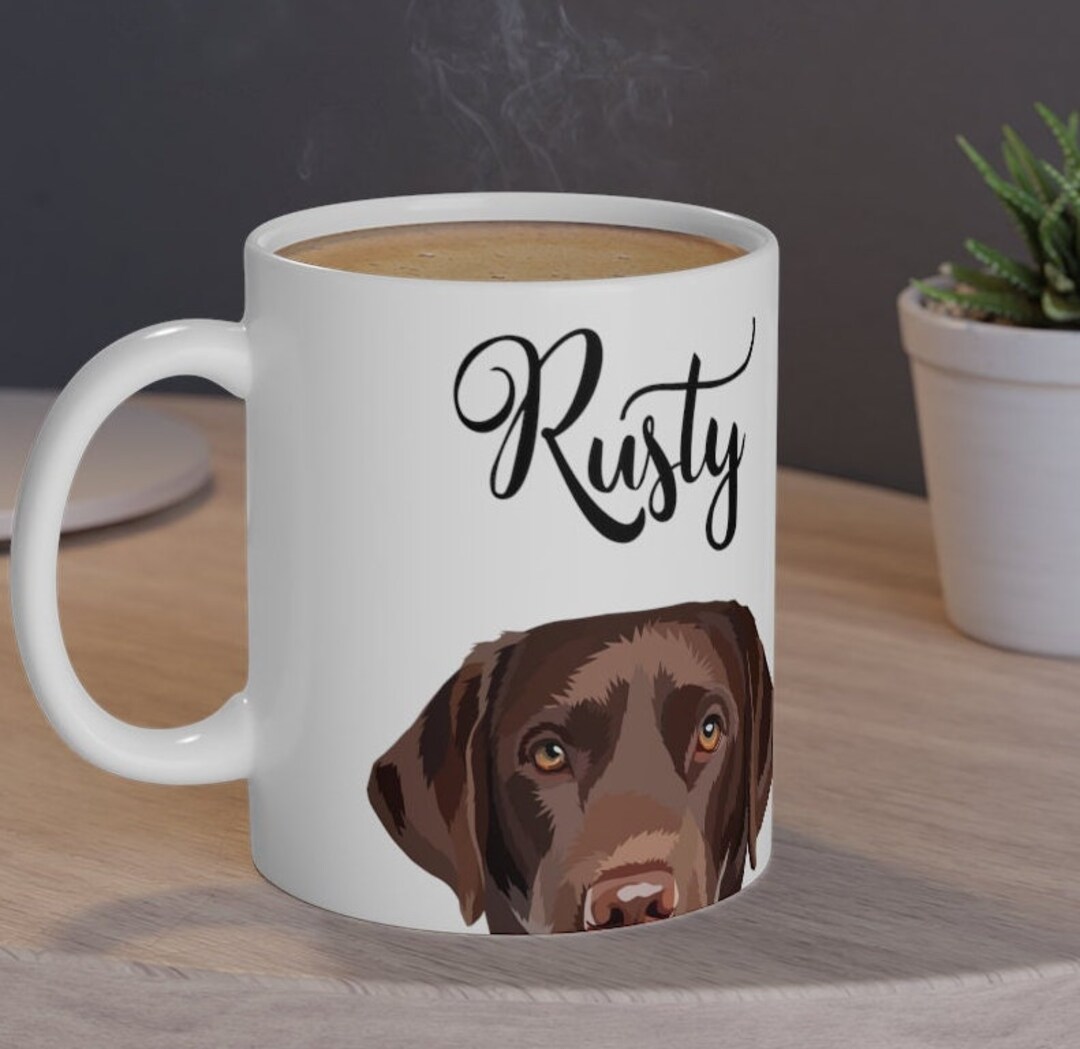 Custom Chocolate Brown Labrador Retriever Dog, Coffee Drink Mug, - Etsy