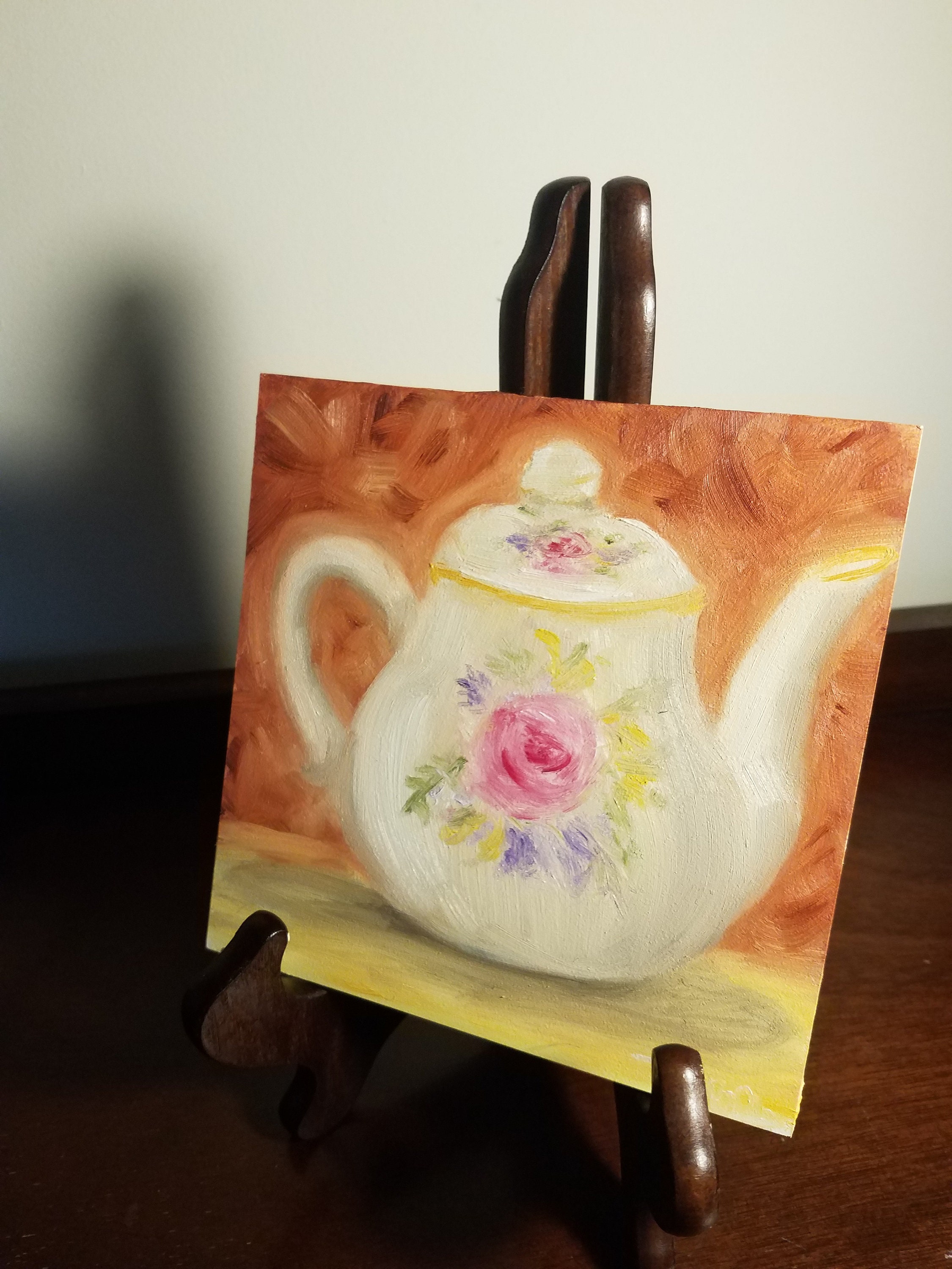 Porcelain Teapot 6 X 6 Original Oil Paintings, Oil on Panel ...