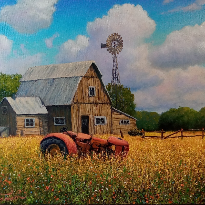 Old Barn Painting - Etsy