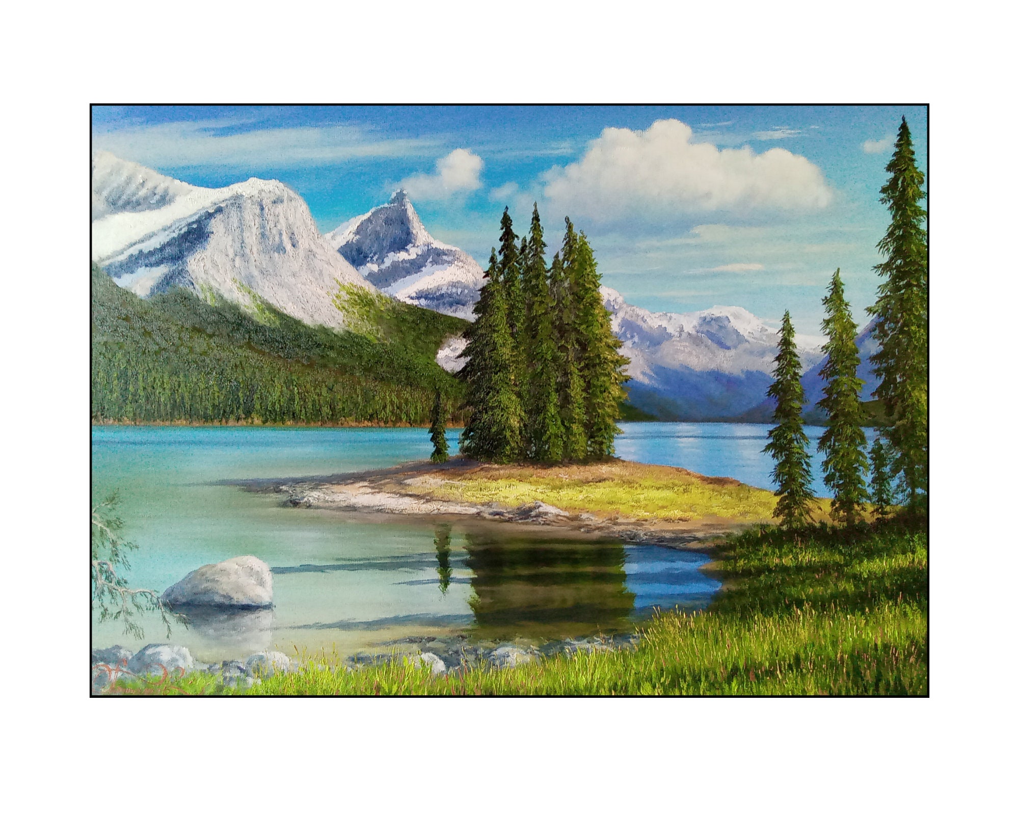 Spirit Island Oil Painting: Jasper National Park, Canada - 20x28 ...