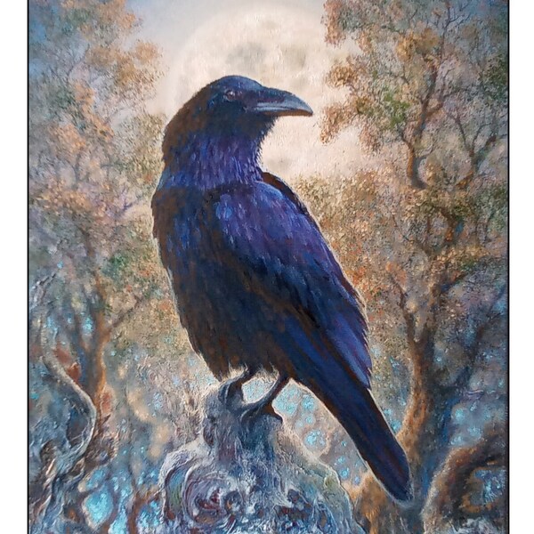 Crow Painting - Etsy