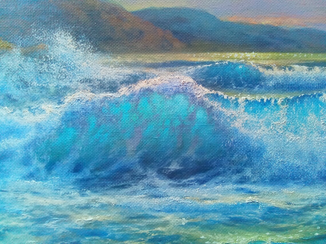 Seascape Oil Painting Ocean Waves Artwork Custom Painting - Etsy