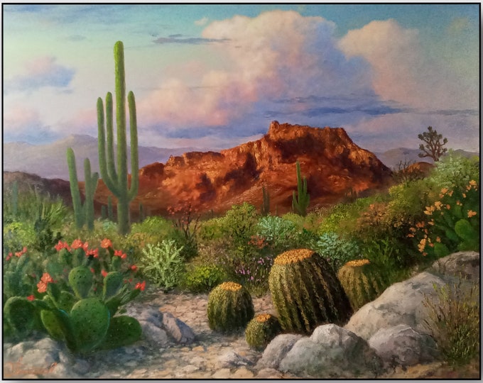 Arizona Landscape Desert Artwork Original Oil Painting on - Etsy