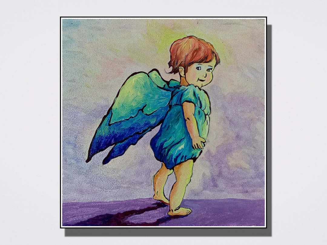 Little Angel Painting Baby Angel Painting Religion Artwork - Etsy