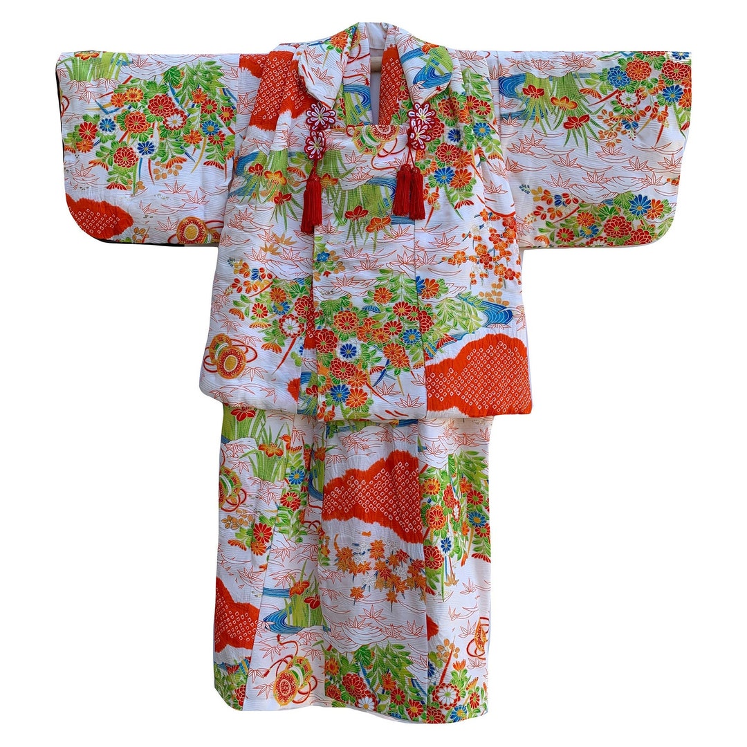 2 Piece Young Girl's Vest and Kimono Set With Decorative Tassels - Etsy