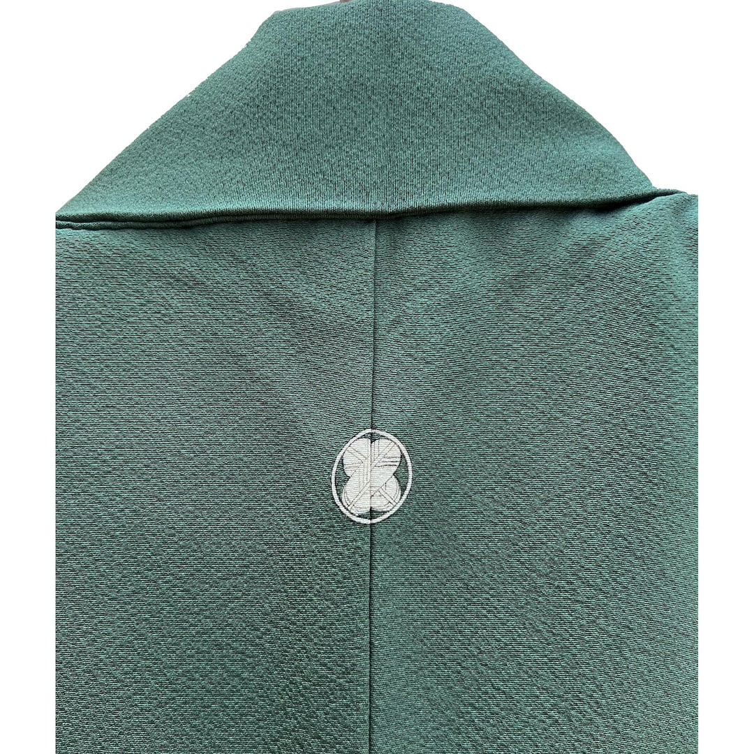 Sage Green Silk Crepe Iromuji Kimono With One Family Crest - Etsy
