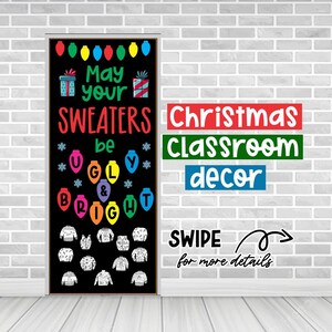 UGLY SWEATER Christmas Door Kit Decoration Classroom Decor School Decor ...