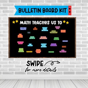 MATH Teaches Us Bulletin Board Kit Letters Math Bulletin Board ...