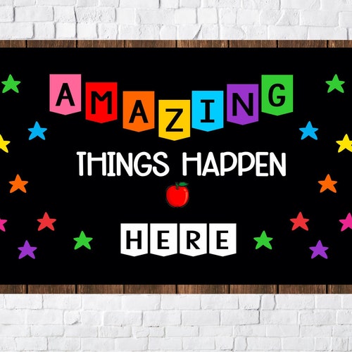 Amazing Things Happen Here Bulletin Board Letters Classroom - Etsy
