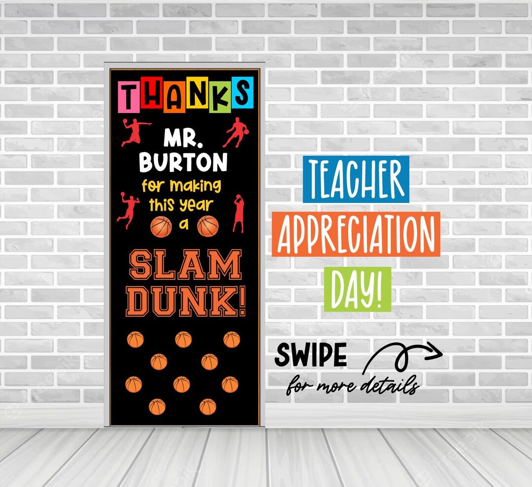 BASKETBALL School Door Kit Teacher Appreciation Week Basketball ...