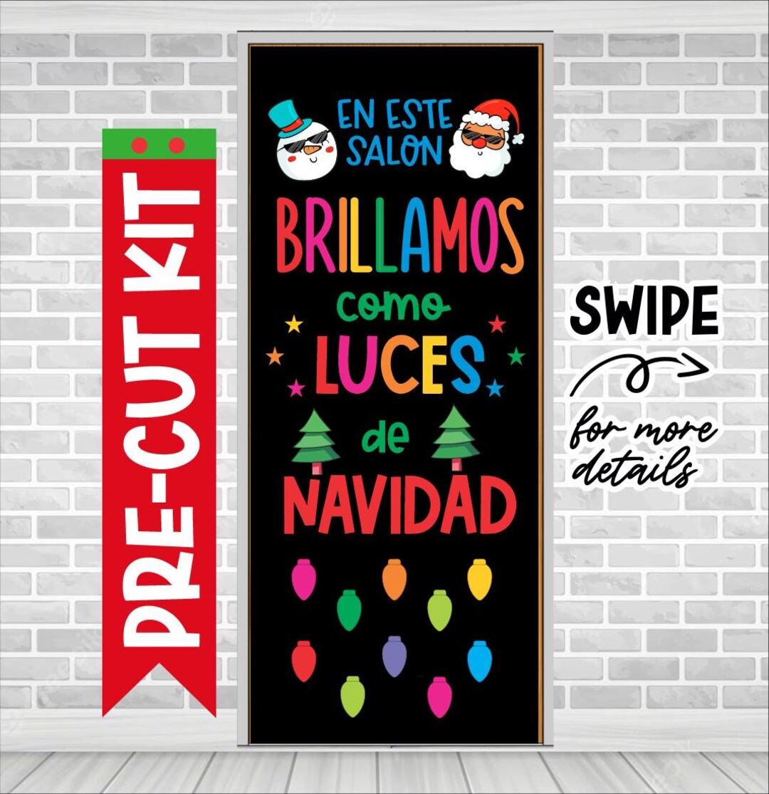 SALON BRILLAMOS NAVIDAD Precut Christmas Spanish Door Decoration ...