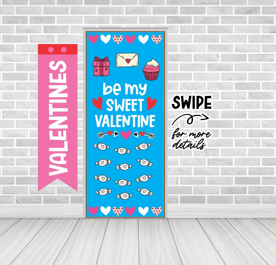 BE MY SWEET Valentine School Door Decoration Kit, Valentine's Day ...