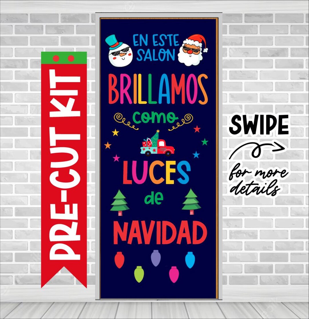 Spanish Christmas Classroom Bulletin Board Set Door Decoration | Precut ...