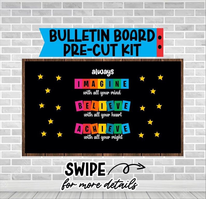 Imagine Believe Achieve Bulletin Board Kit: Classroom Decor - Etsy