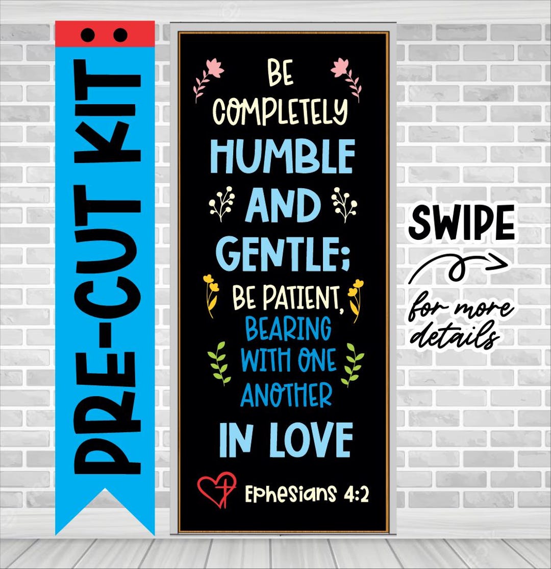 HUMBLE AND GENTLE Door Decor Kit Christian Bulletin Board Set Classroom ...