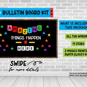 AMAZING THINGS Happen Here Bulletin Board Kit Classroom Decoration Kit ...
