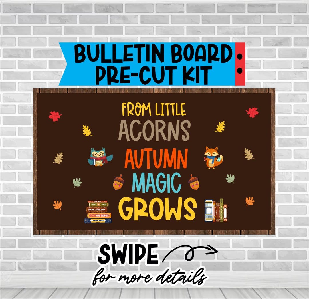 Fall Bulletin Board Precut Kit | Precut Autumn Classroom Door Decor Set ...