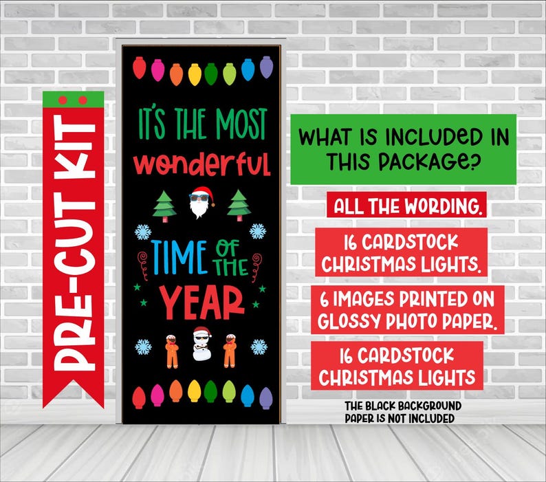 MOST WONDERFUL TIME Precut School Door Classroom Decoration Kit, Winter ...