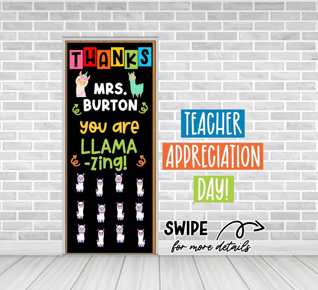 LLAMA LLAMAZING Teacher Appreciation Day Kit School Door Decor ...