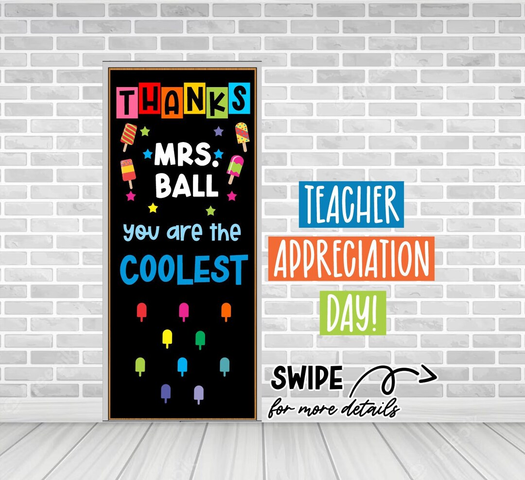 COOLEST Teacher Appreciation Day School Door Decor Classroom Decor ...