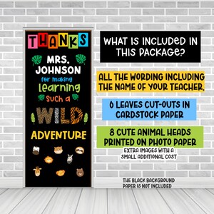 JUNGLE SAFARI Teacher Appreciation Day Kit, School Door Decoration ...