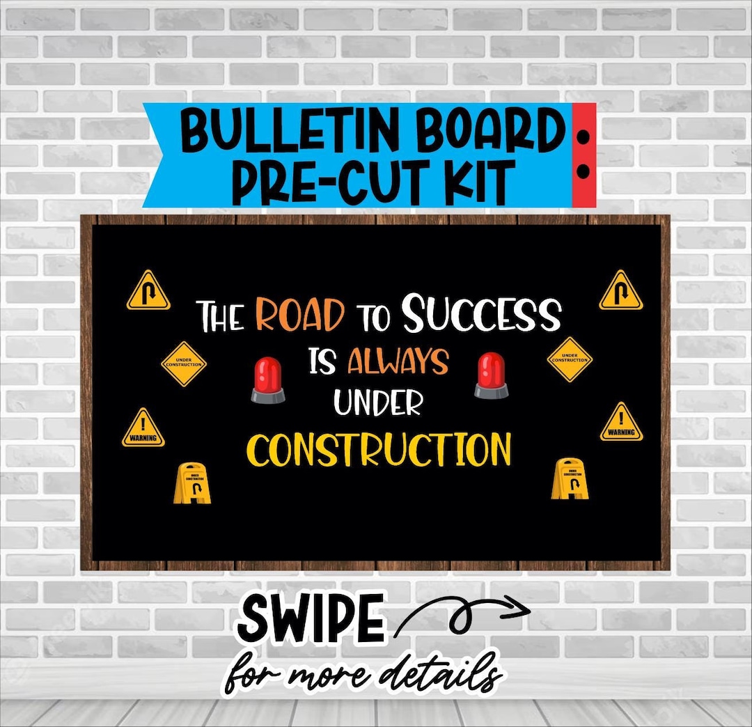 SUCCESS UNDER CONSTRUCTION Bulletin Board Kit, School Decoration ...