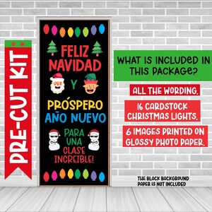 FELIZ NAVIDAD CLASE Precut Christmas Spanish Door Decoration Kit ...