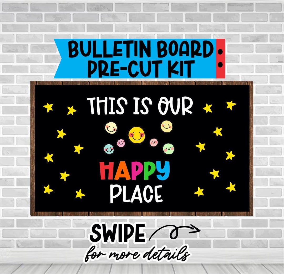 HAPPY PLACE Bulletin Board Letter Classroom Decoration Teacher Bulletin ...