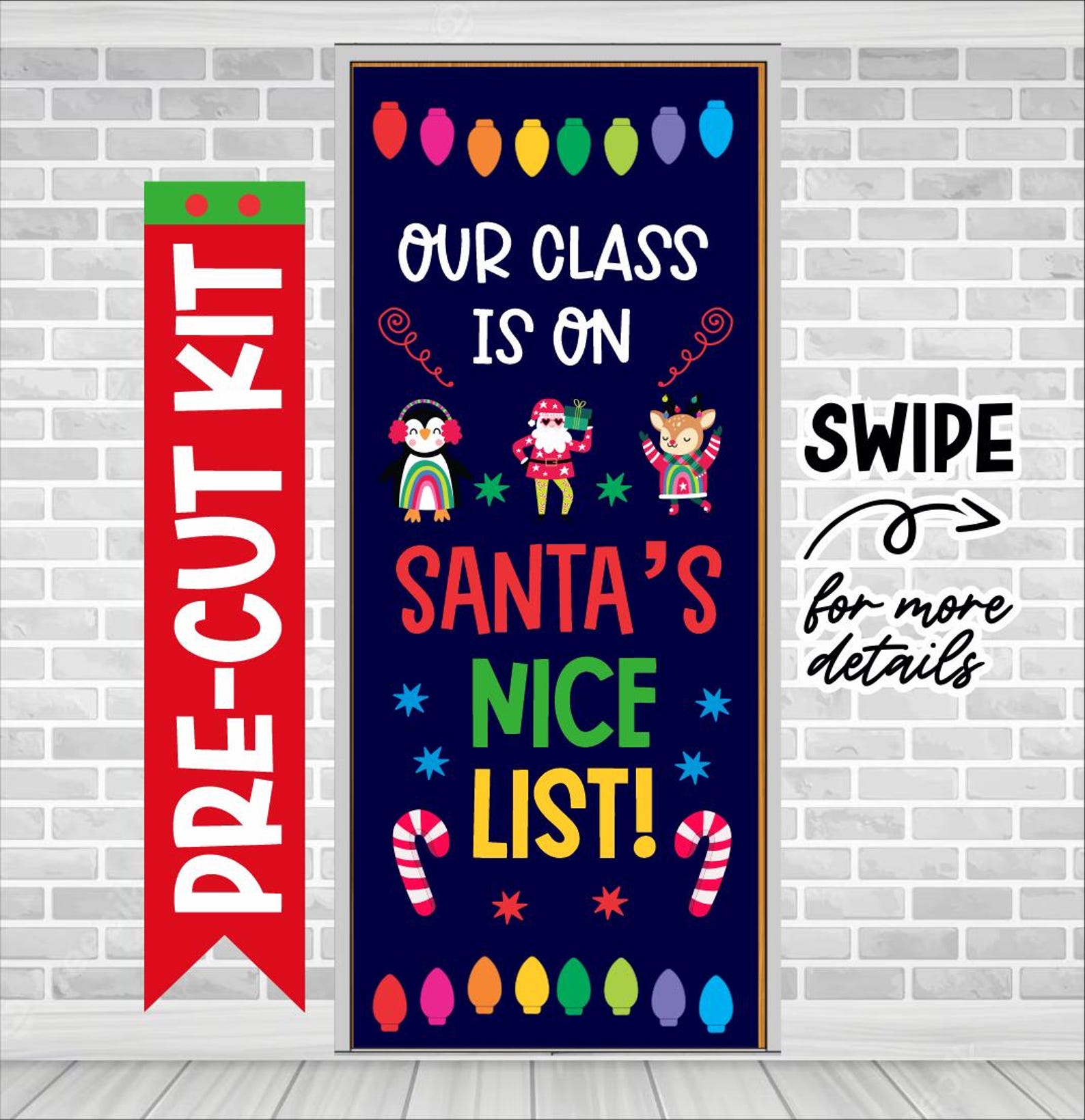 Christmas Classroom Bulletin Board Set Door Decoration | Precut ...