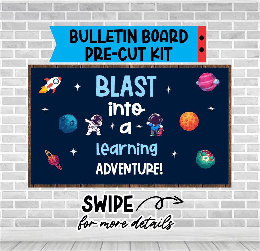 BLAST SPACE LEARNING Bulletin Board Kit, Classroom Letters, Door ...