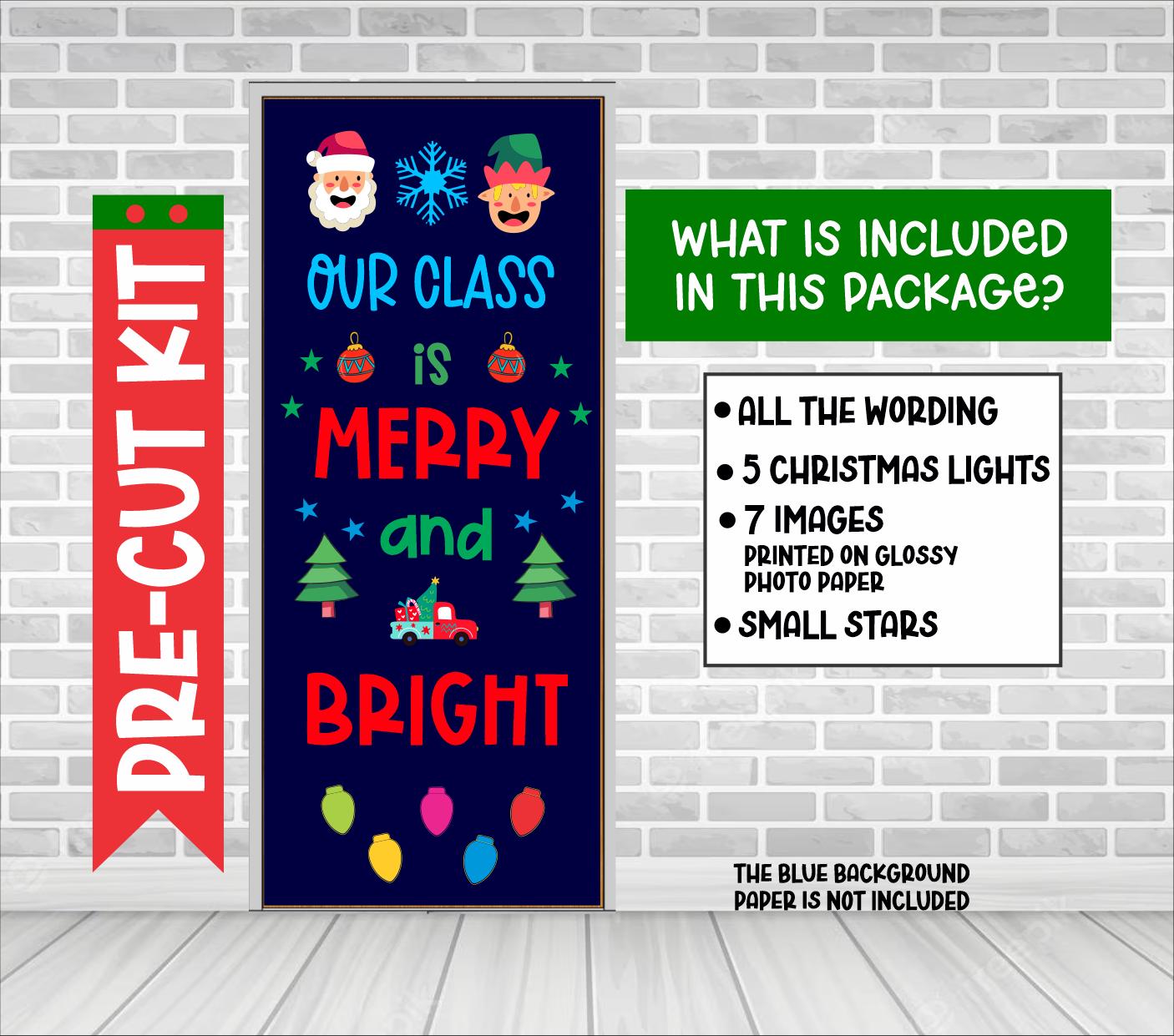 Christmas Bulletin Board Kit | Precut Holiday School Decor | Bulletin ...