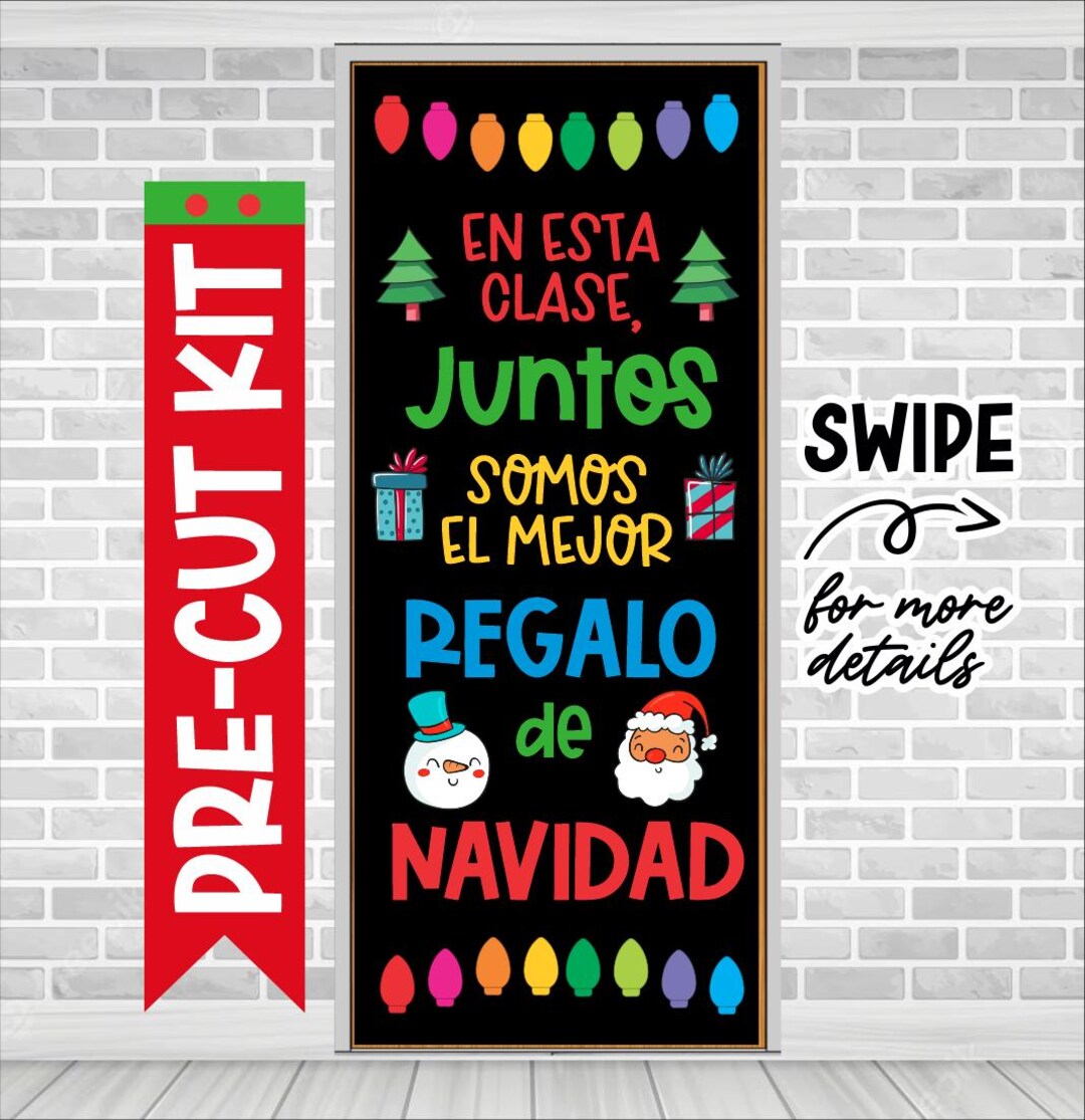 REGALO NAVIDAD CLASE Precut Christmas Spanish Door Decoration ...