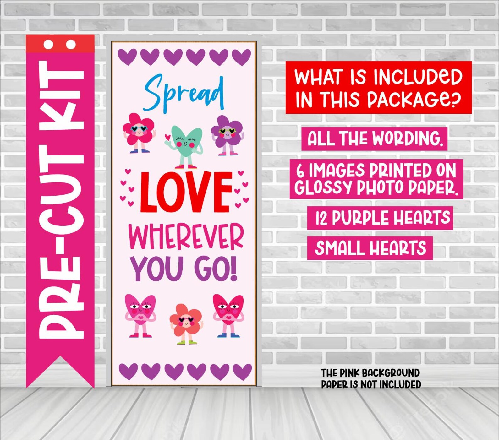 SPREAD LOVE VALENTINES Precut School Door Decoration, February ...